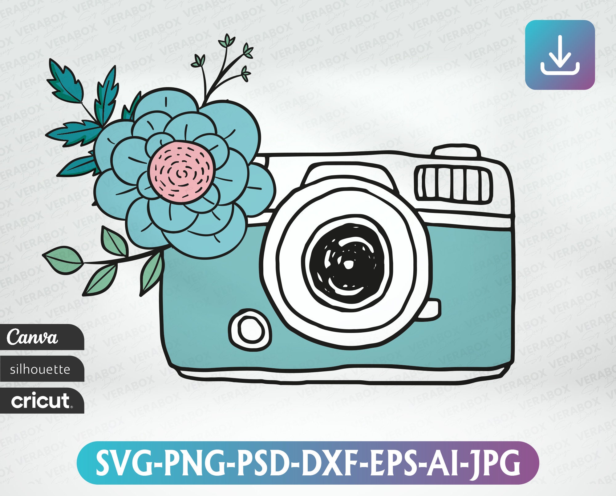 Floral Camera Svg, Photographer Svg, Camera Svg, Photo Taking Svg ...