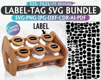 Label Tag SVG Bundle: 175+ Shapes for Cricut, Silhouette (digital ...