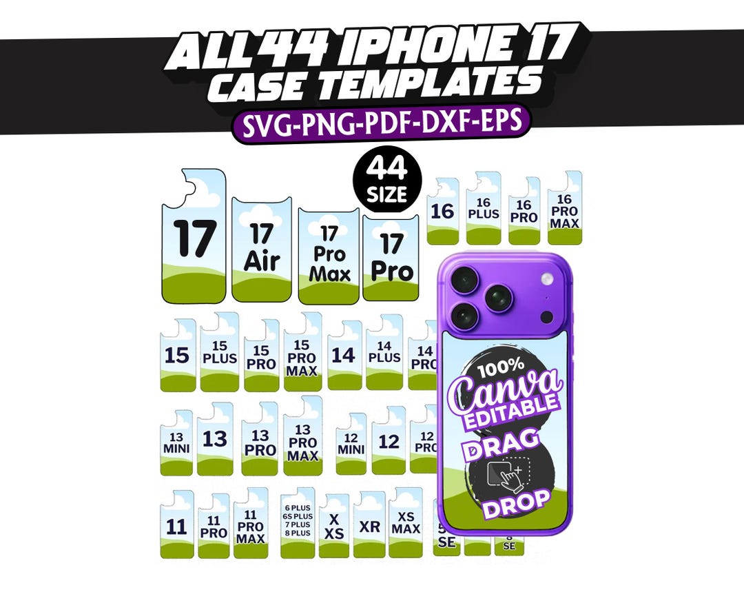 All 44 iPhone 17 Case Templates | Editable Canva Design, Drag & Drop ...