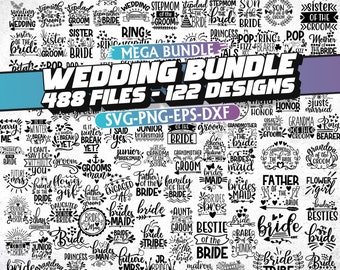 Wedding SVG Bundle: Bride, Groom, Bridal Party Designs (cut Files) - Etsy