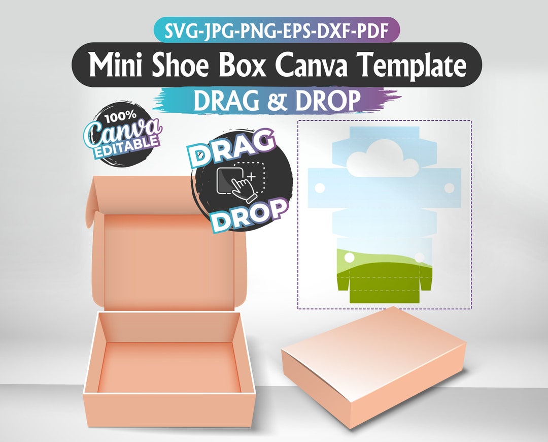 Mini Shoe Box Template: Canva, SVG, Cricut, Party Favor (digital ...