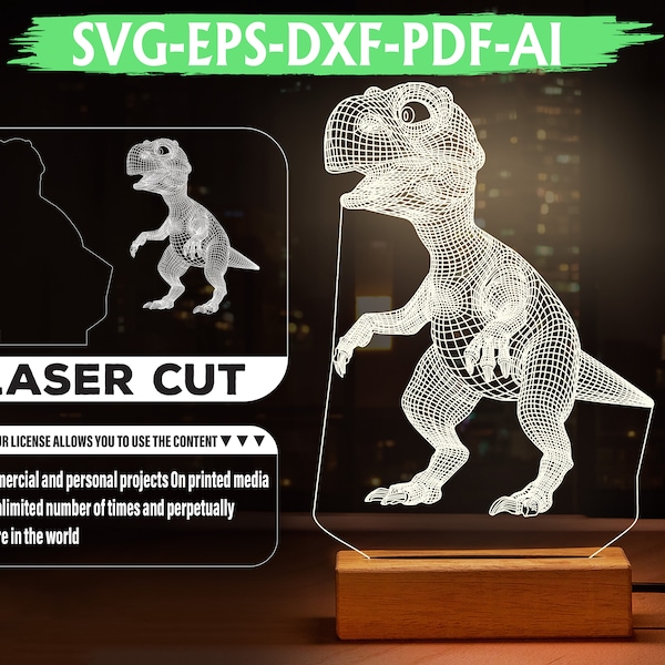 3d Dinosaur Laser Cutting Files - Etsy