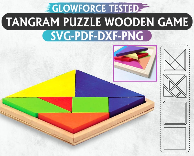 Tangram Puzzle Svg Tangram Wooden Toys Laser Cutting Plan - Etsy
