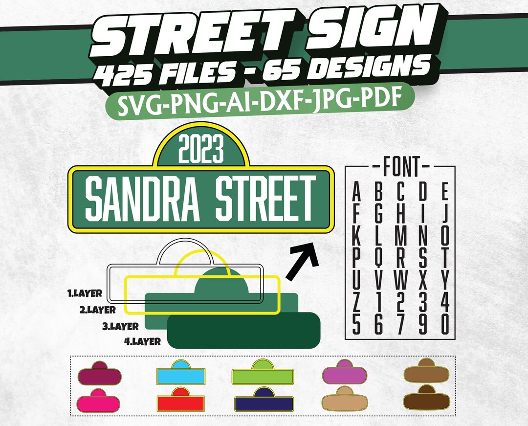 Street Sign SVG Pack: 65 Customizable Designs (digital Download) - Etsy