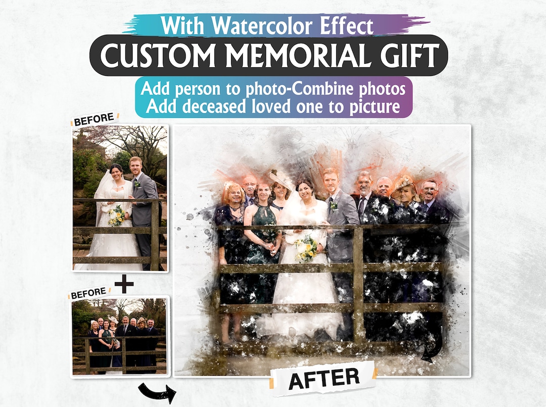 Realistic Merge of Different Photos, Photo Merge, Gift for Dad Mom, Add ...