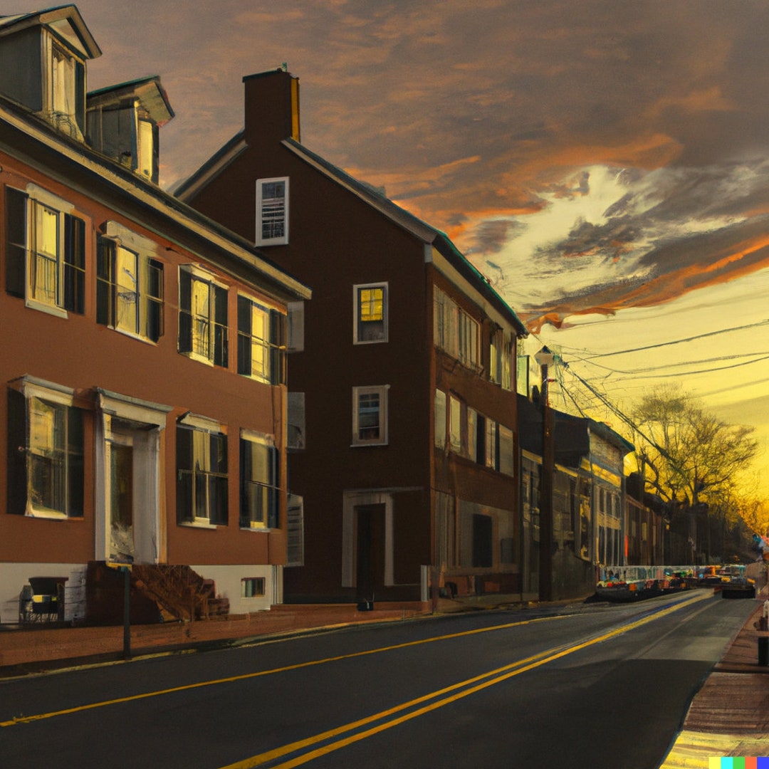 Abstract Street at Sunset - Etsy