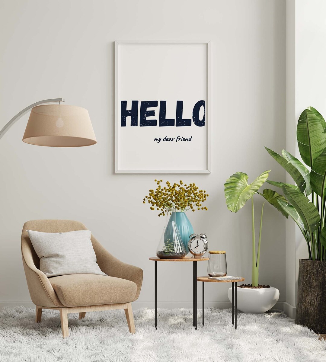 Hello Wall Art,printable Greeting Poster,digital Download,home Decor ...