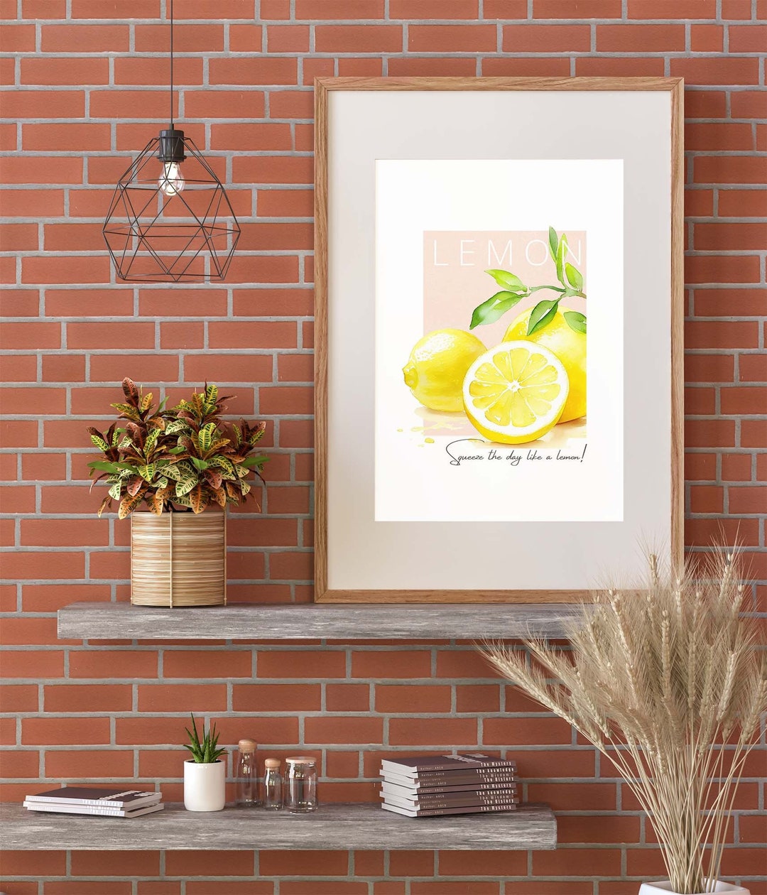 Lemon Wall Art for Kitchen, Positive Quotes, Summer Decor, Lemon Decor ...