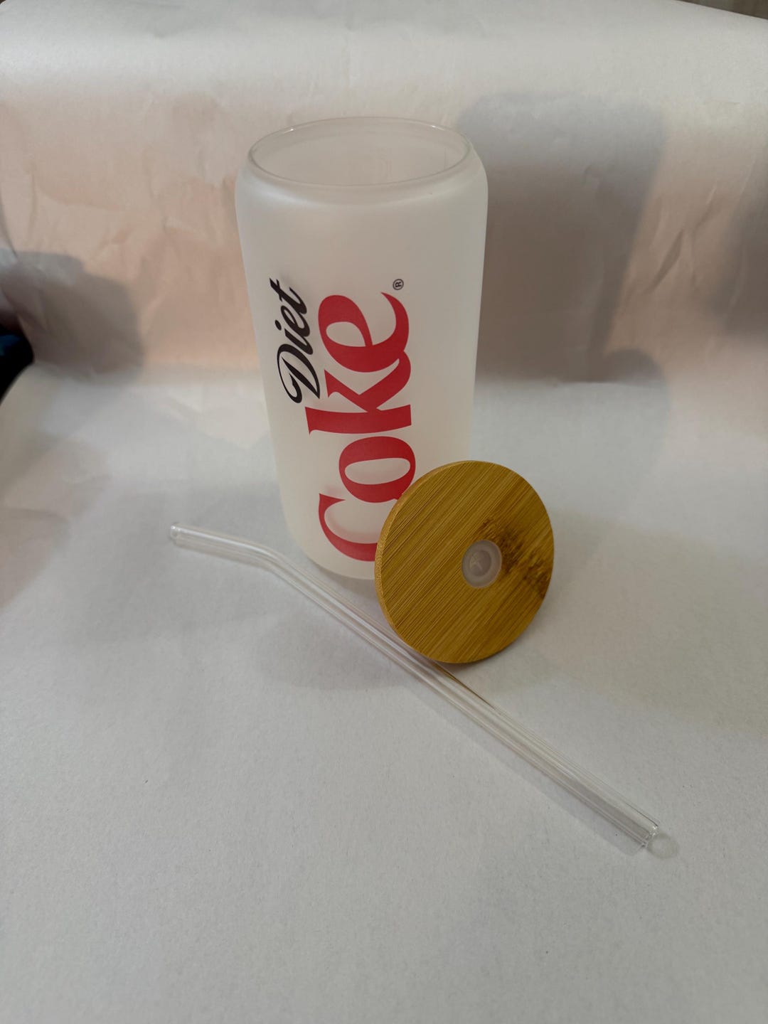 Diet Cola Glass Tumbler | 16oz Reusable Frosted Soda Can Cup With ...