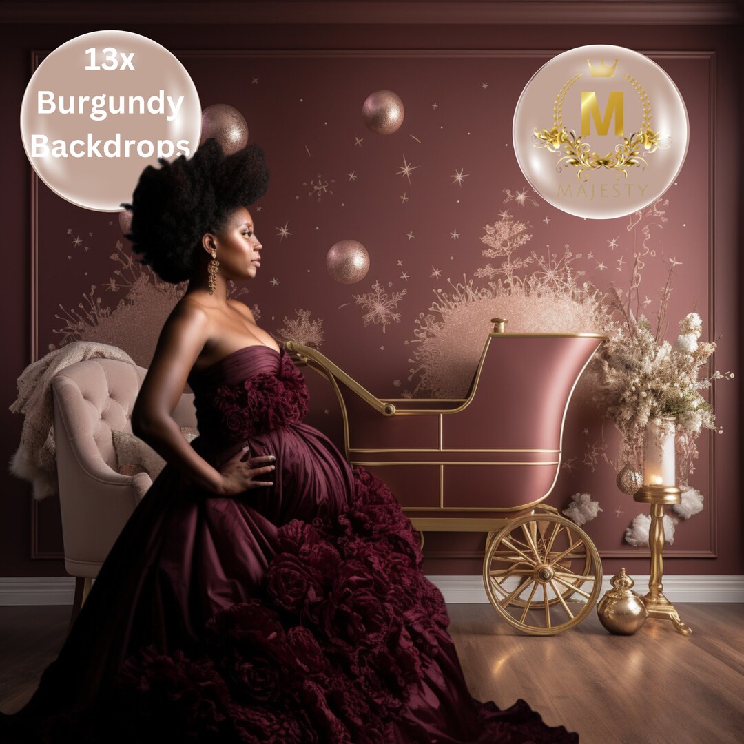 Digital Backdrops Maternity Overlays Burgundy Backdrops With - Etsy