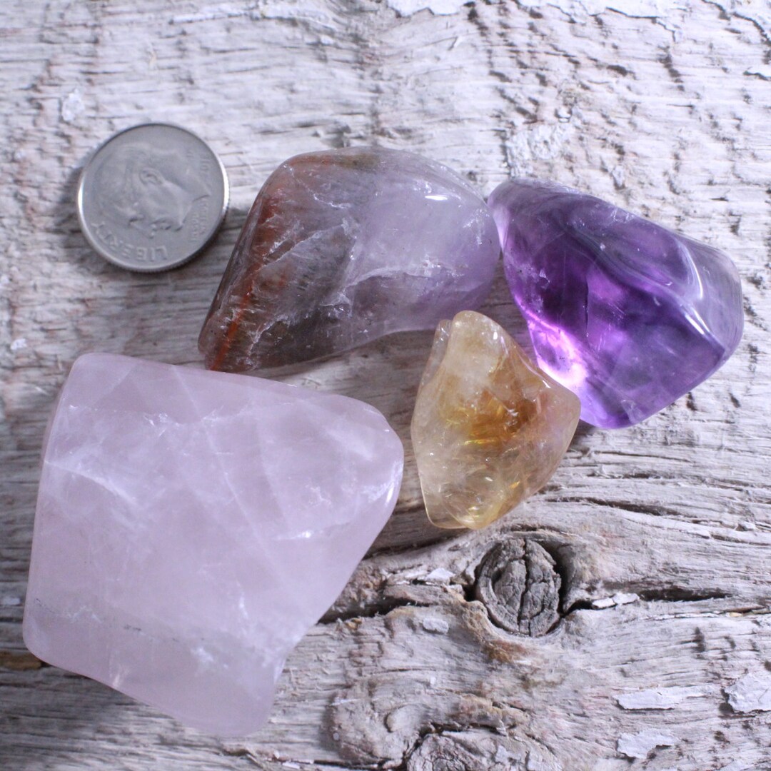 Bag of Polished Crystals: Super 7 Amethyst Rose Quartz - Etsy