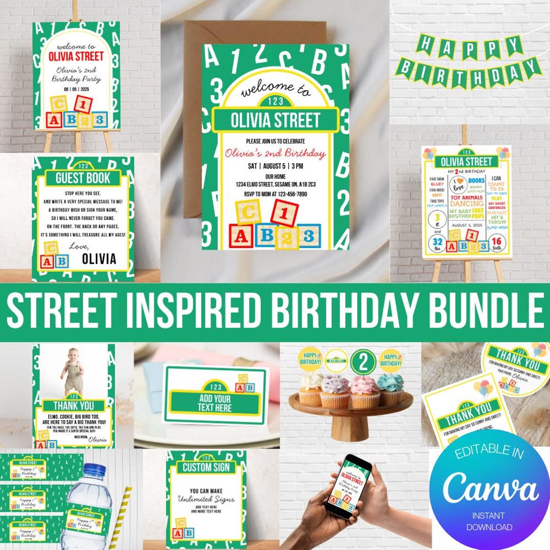 Street Inspired Birthday Party Bundle | Printable Party Decor Set ...