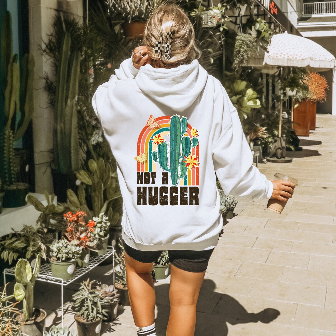 Not A Hugger Hooded Jacket, Funny Zip up Jacket, Sarcastic Sweatshirt ...