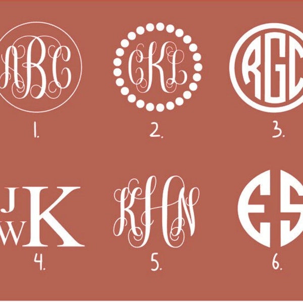 Monogram Sticker - Etsy