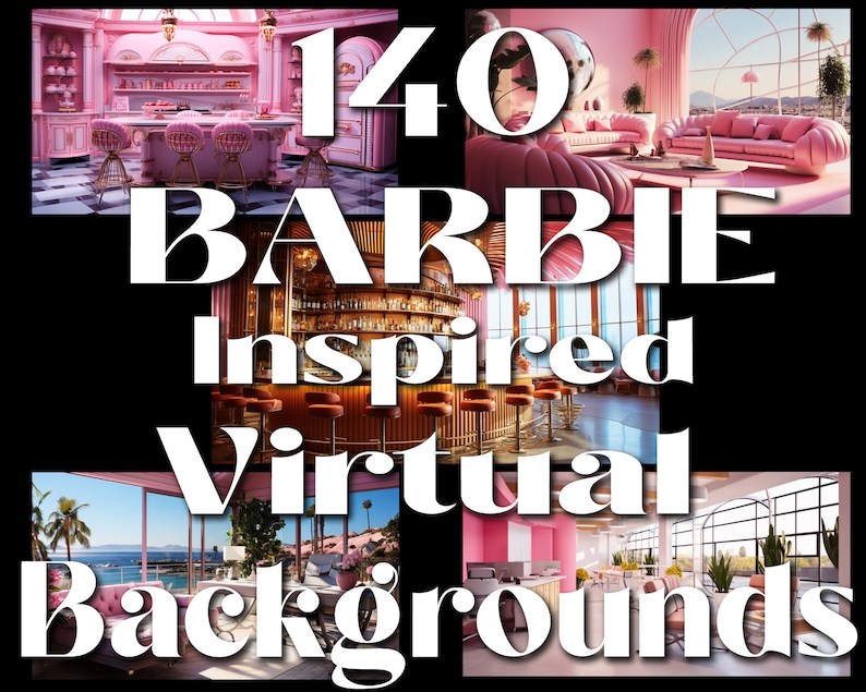 Barbie Inspired Virtual Background | Zoom Background | Digital ...