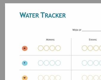 Weekly Water Tracker | PDF | Printable | - Etsy
