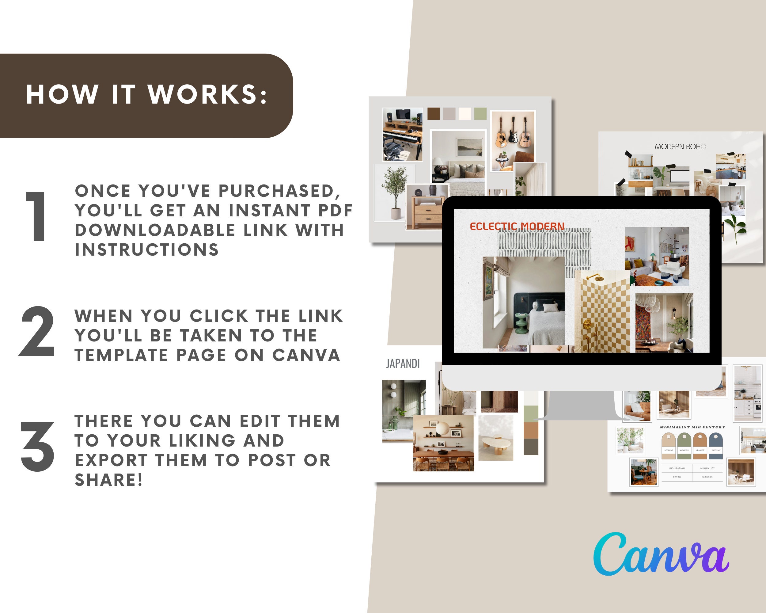 Customizable Interior Design Mood Boards, Home Decor Concept ...