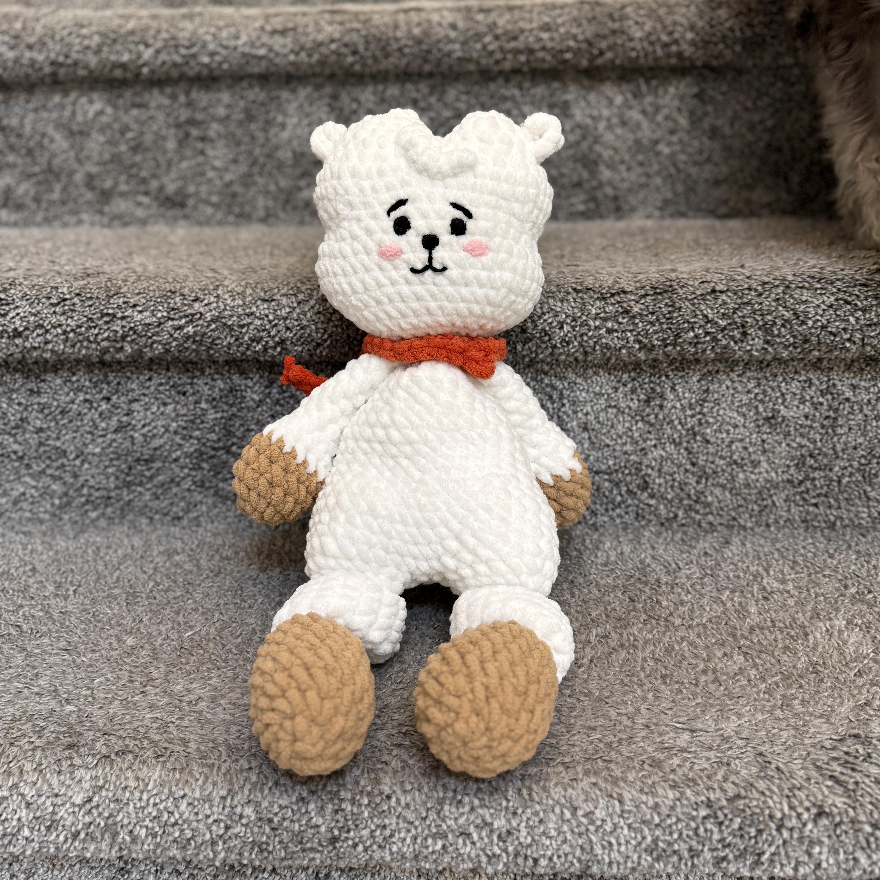 BT21 RJ Floppy Crochet Plushie or Snuggler Alpaca, Gift for Armys or ...