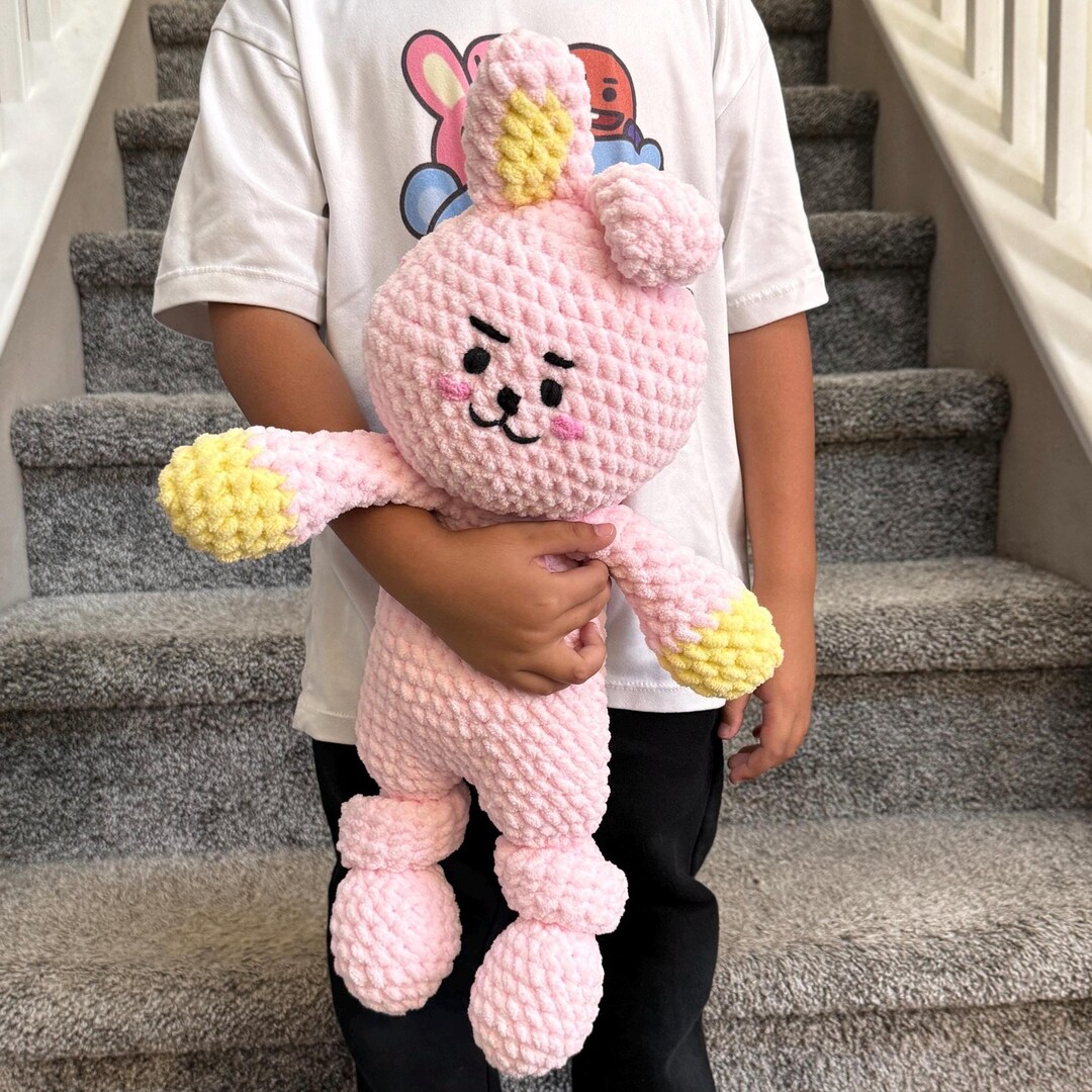 BT21 Cooky Floppy Crochet Plushie or Snuggler Alpaca, Gift for Armys or ...