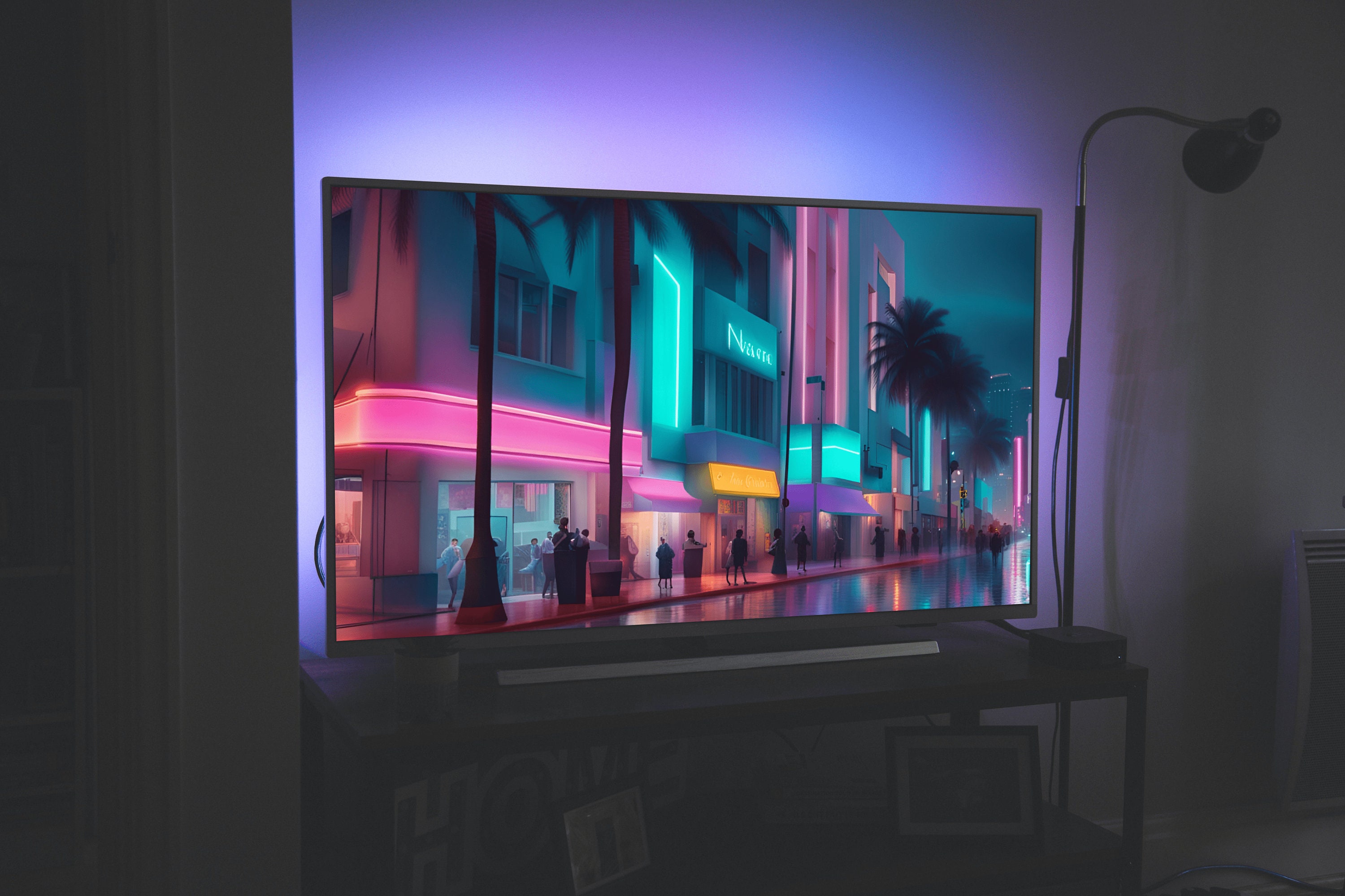 Neon Streetview - Ocean Drive - Digital Download - - Etsy