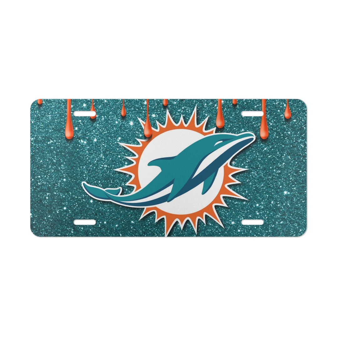 Miami Dolphins Vanity License Plate. Aluminum NFL Football Vanity ...
