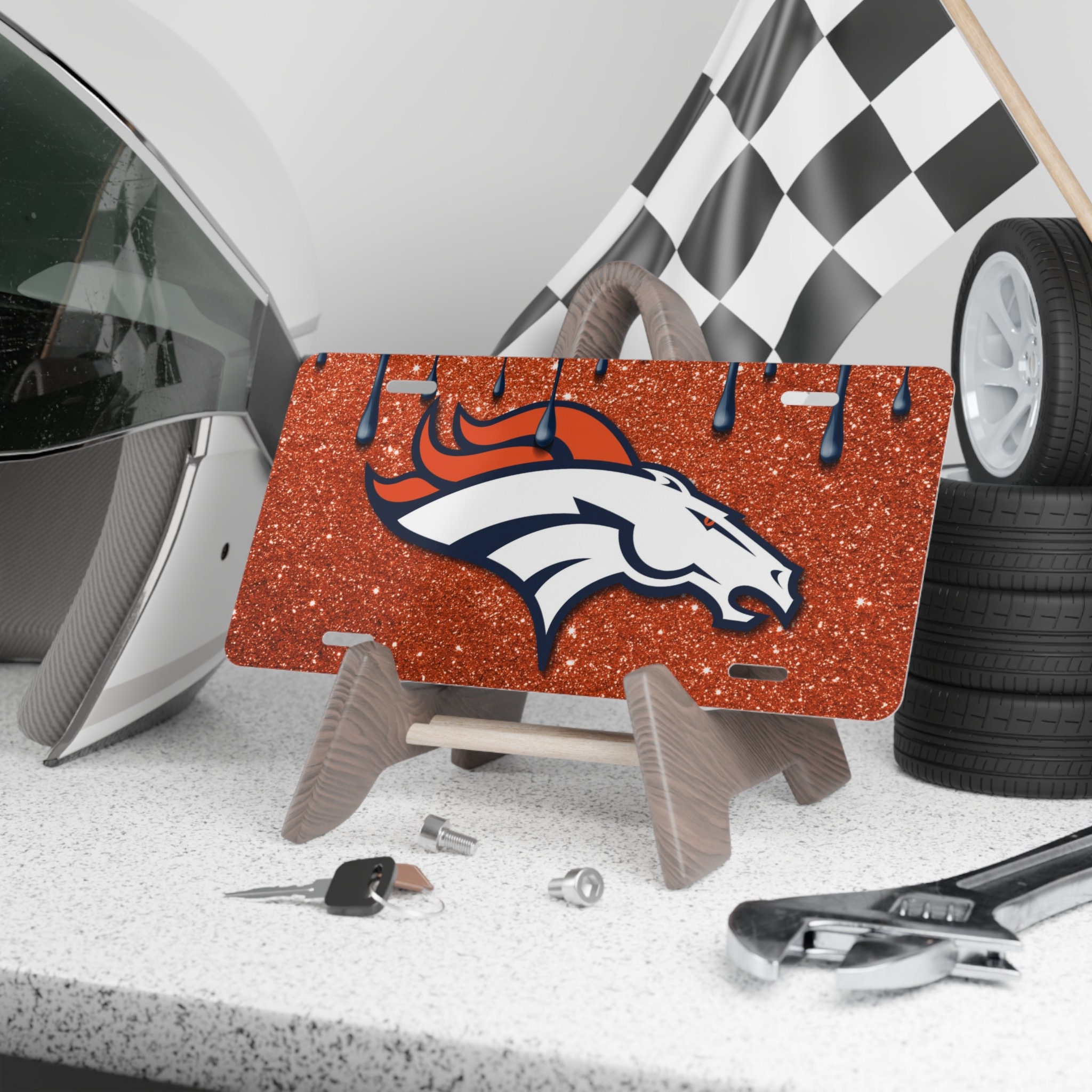 Denver Broncos Vanity License Plate. Aluminum NFL Football Vanity ...