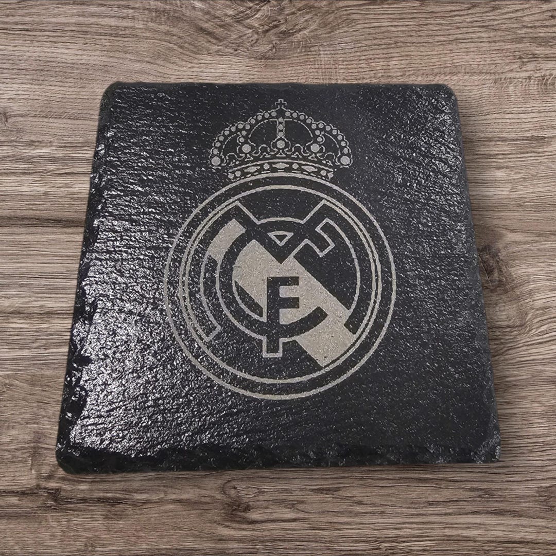 Real Madrid Football Slate Coaster set of 6 Gift. Real Madrid Soccer ...