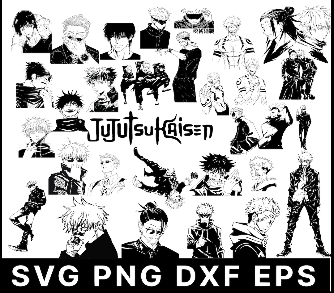 30 Jujutsu Kaisen SVG Bundle, Anime SVG, Svg-png-pdf, Manga SVG, Cut ...