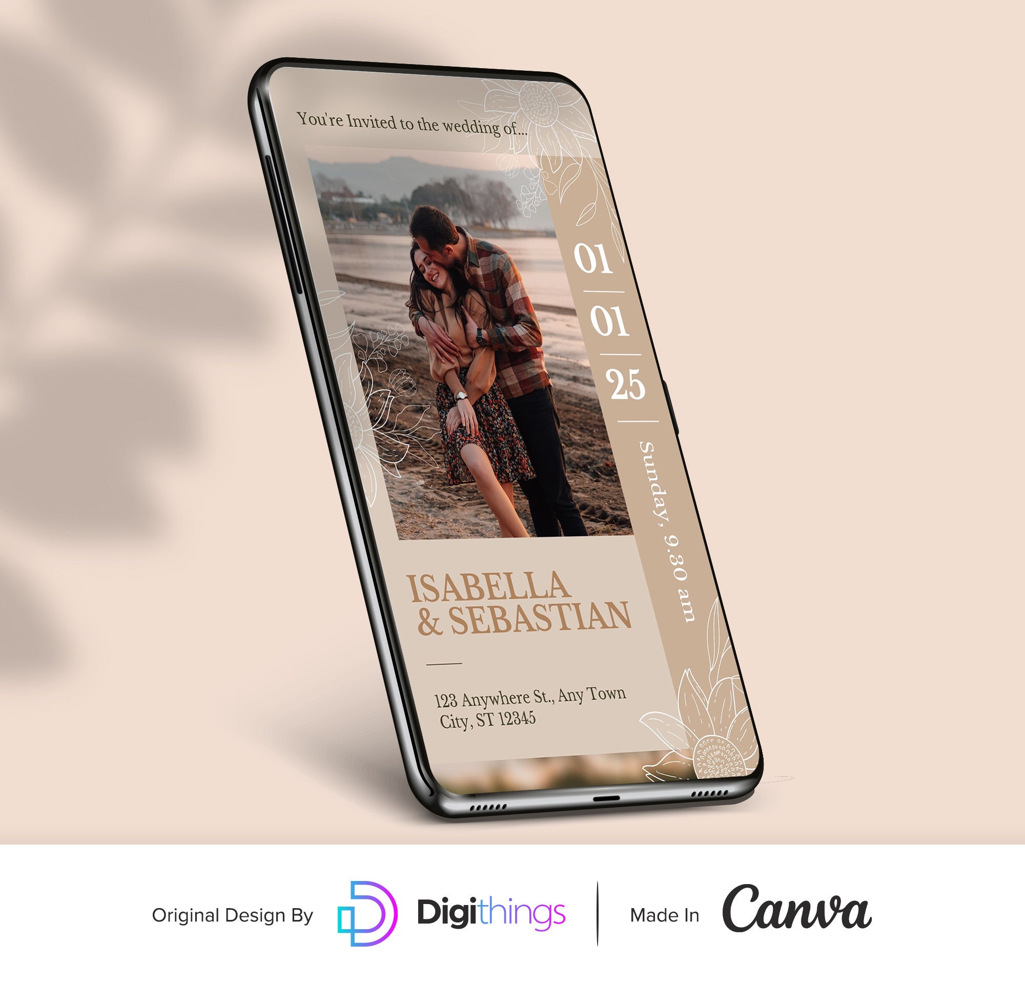 Editable Digital Wedding Invitation Instant Download Template - Etsy