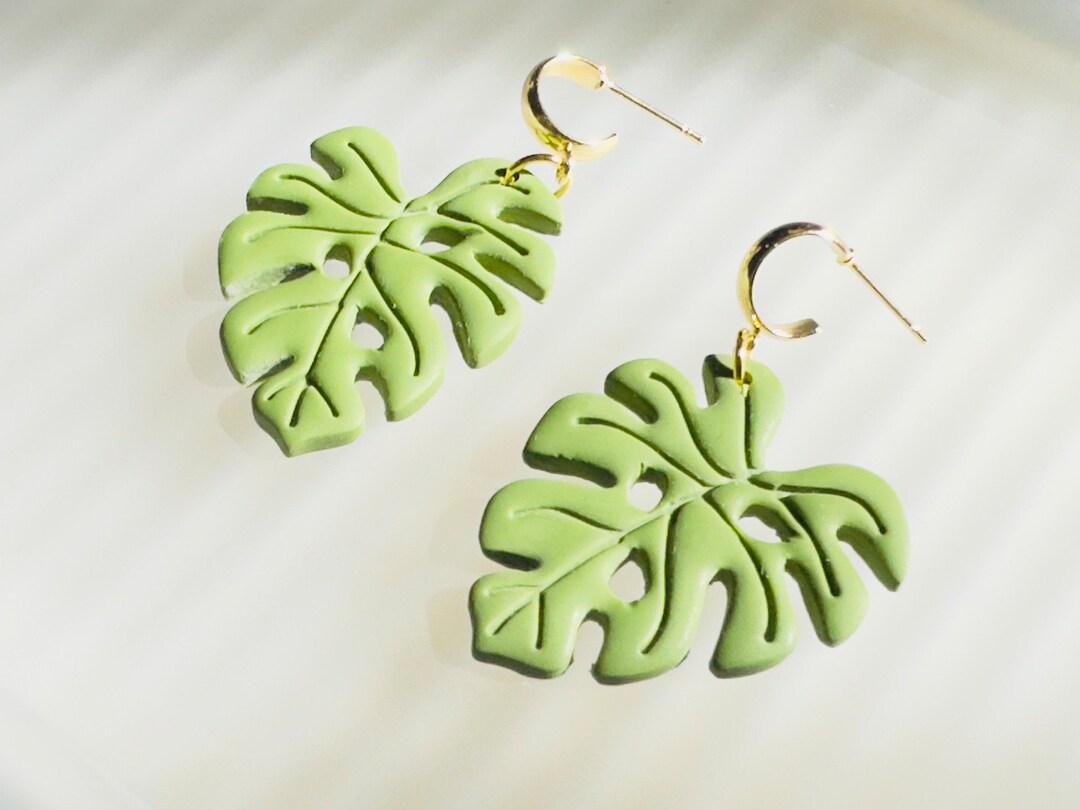Monstera Earrings Handmade Monstera Leaf Earrings Handmade Jewelry ...