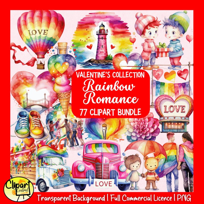 Valentine's Clipart Mega Bundle 909 PNG Files Commercial Licence ...