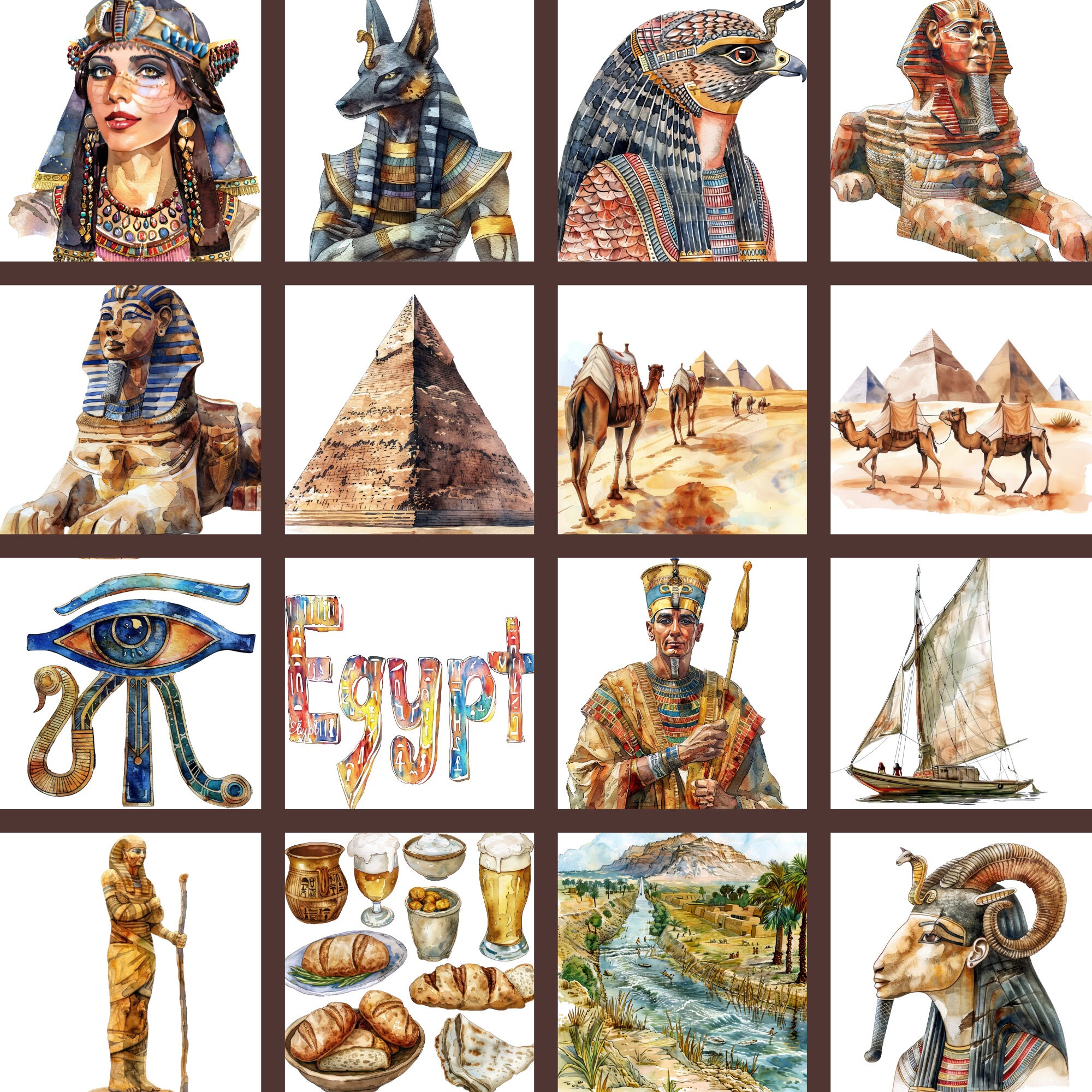 Ancient Egypt Clipart Bundle Commercial License Transparent Background ...