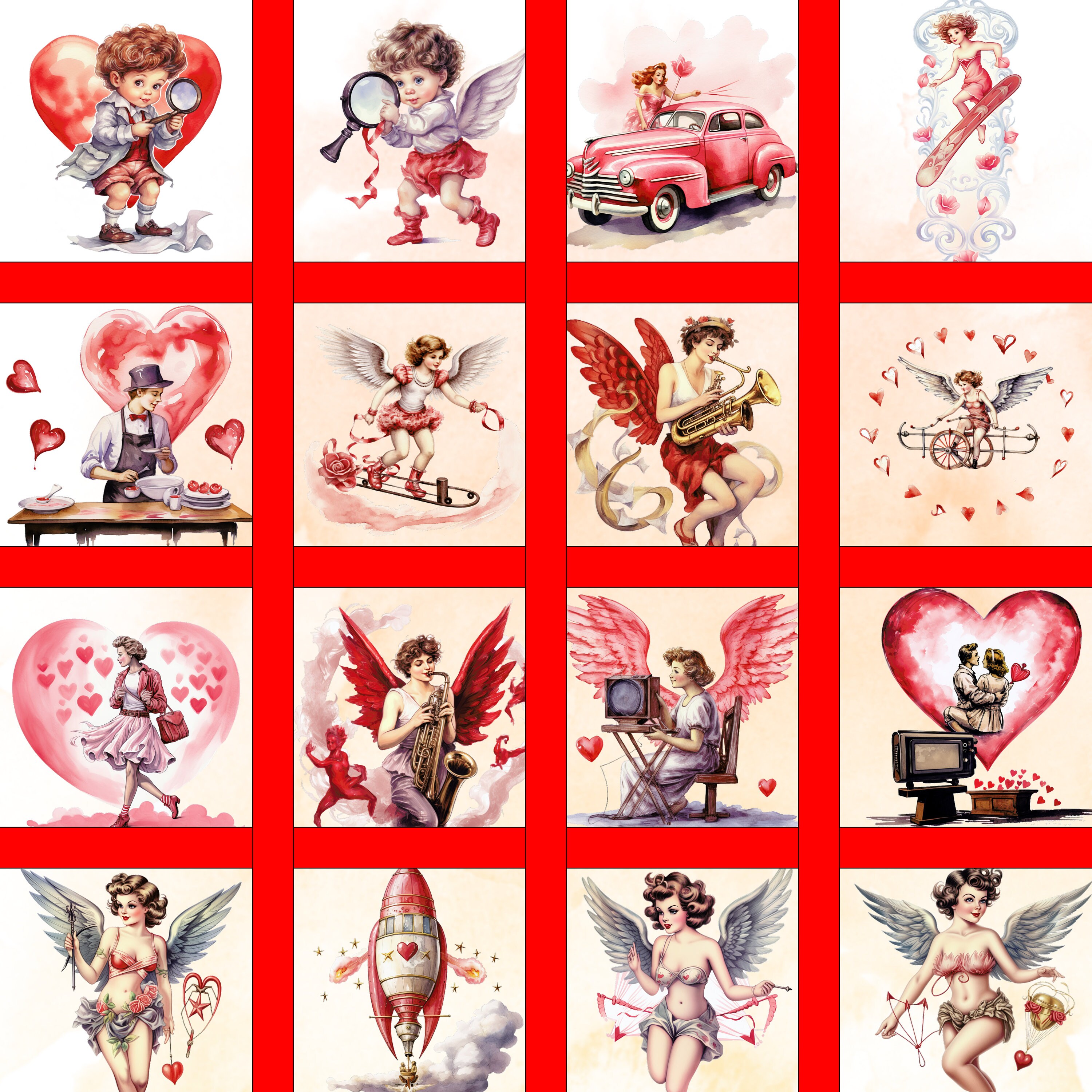 Cupid's Arrow Valentine's Clipart Bundle 86 PNG Files Commercial ...
