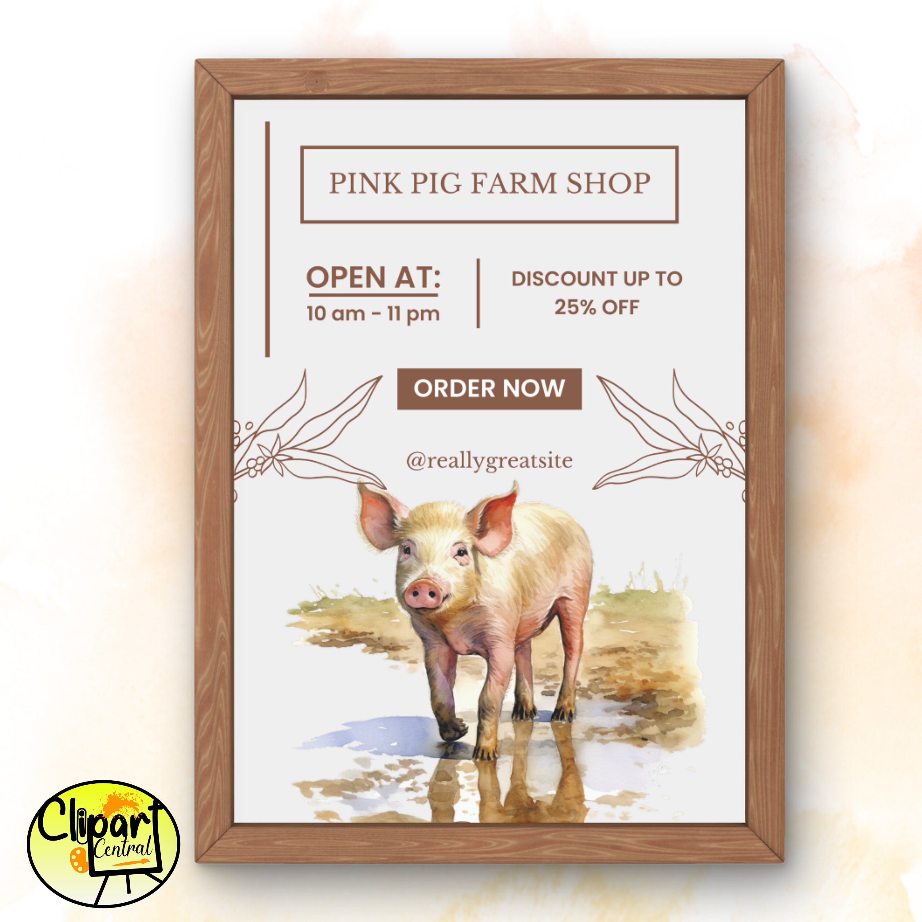 Pigs & Piglets Clipart Bundle Commercial License 400 DPI Transparent ...