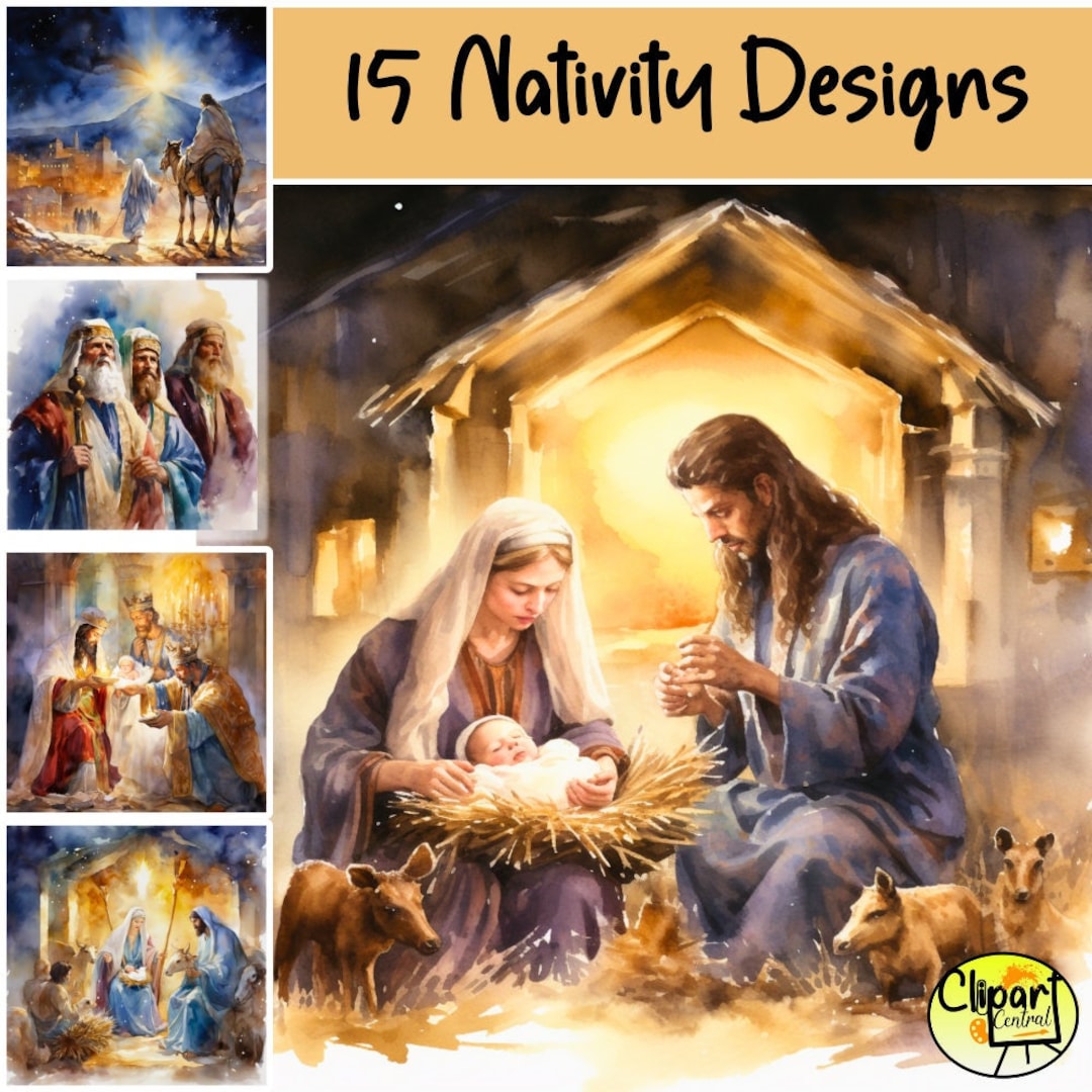 Christmas Nativity Clipart Bundle 15 High Quality Digital Designs ...