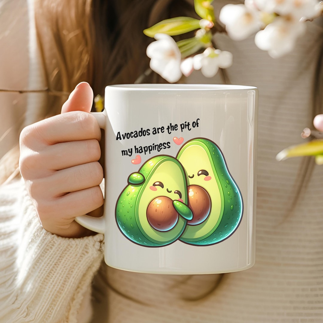 Avocado Mug, Cute Avocado Coffee Cup, Funny Avocado Lover Gift, Avocado ...