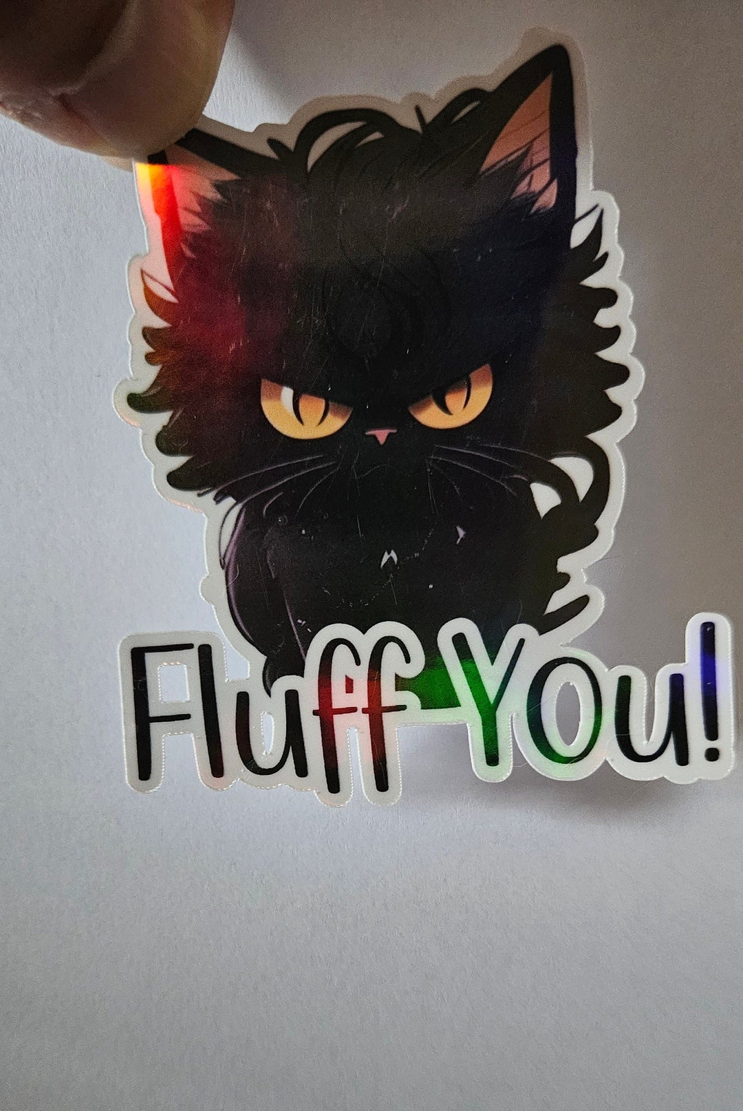 Sticker Holographic fluff You Sticker - Etsy