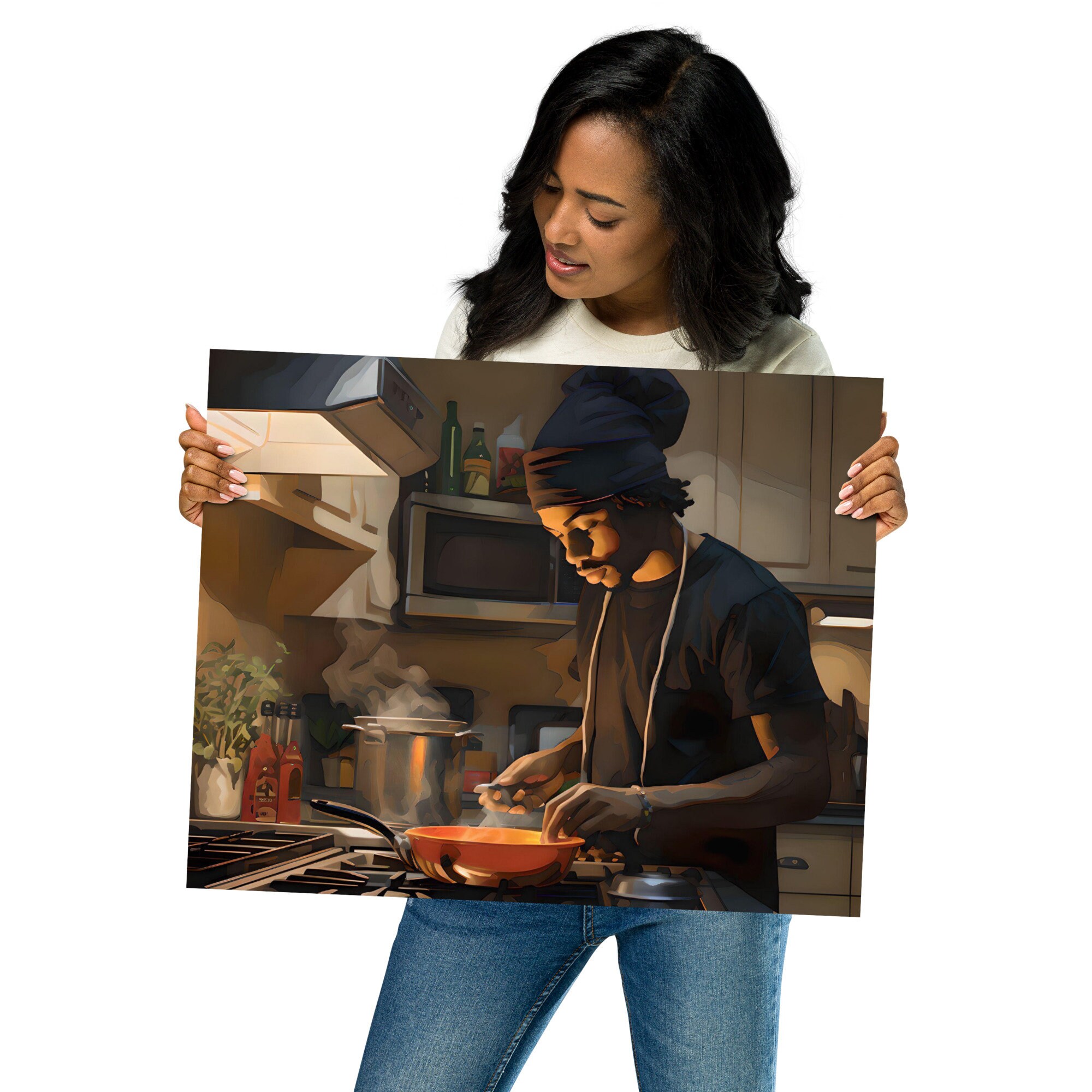 Black Chef Art Poster - Etsy