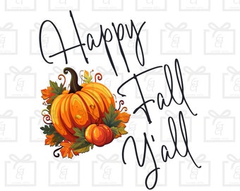 Happy Fall Y'all iPad Background PNG Download - Etsy