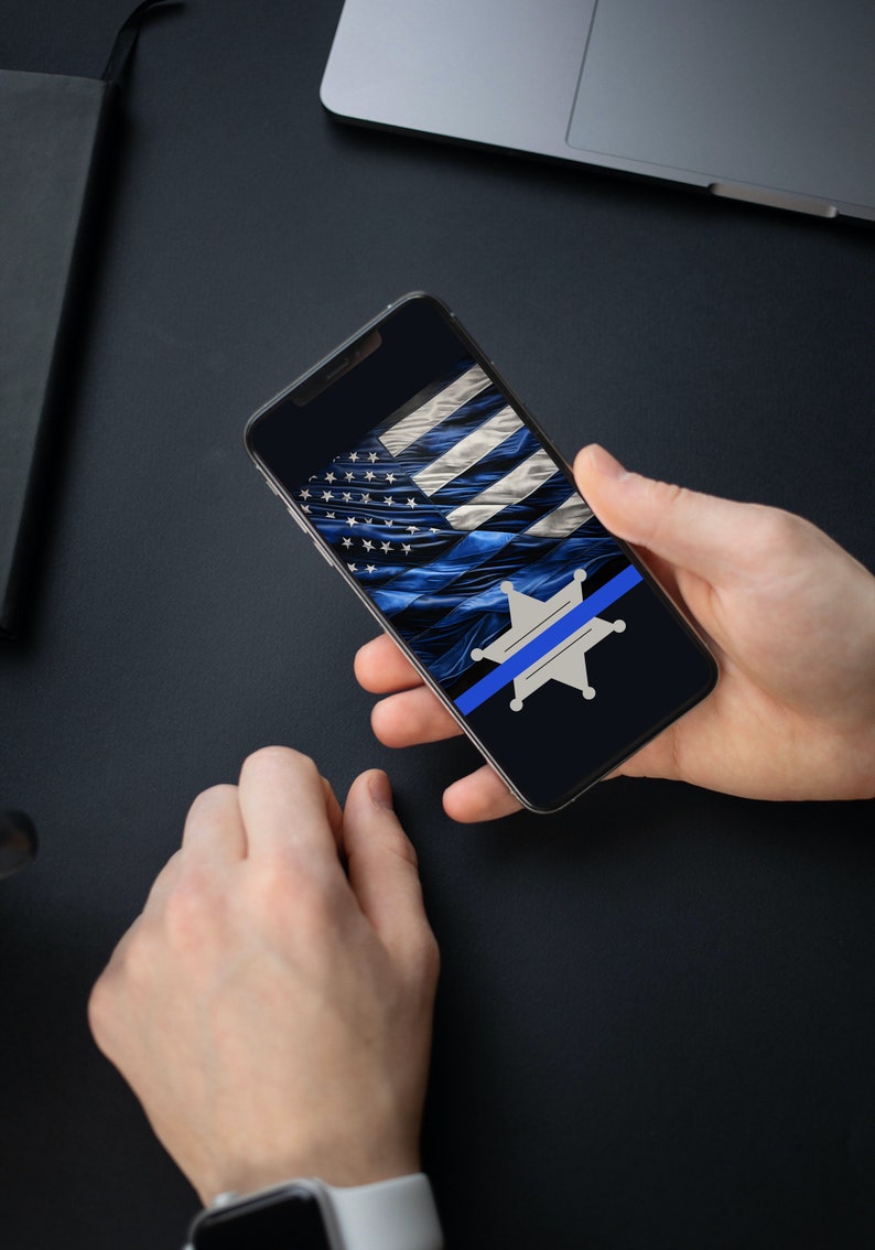 Thin Blue Line American Flag Phone Wallpaper, Police Sheriff Lockscreen ...