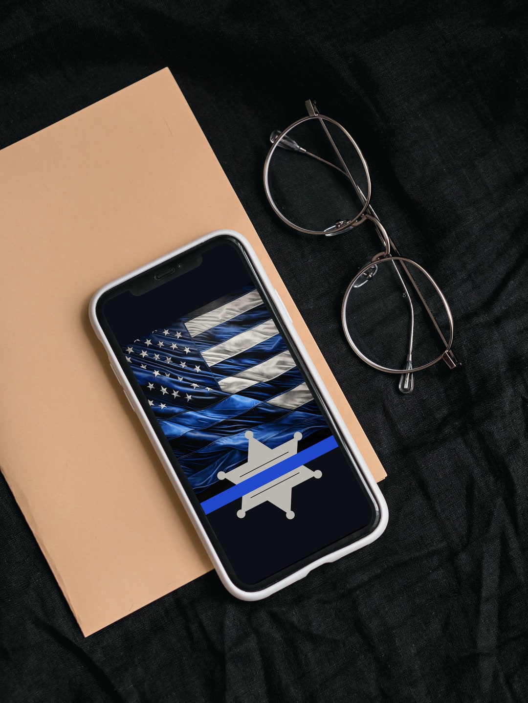 Thin Blue Line American Flag Phone Wallpaper, Police Sheriff Lockscreen ...