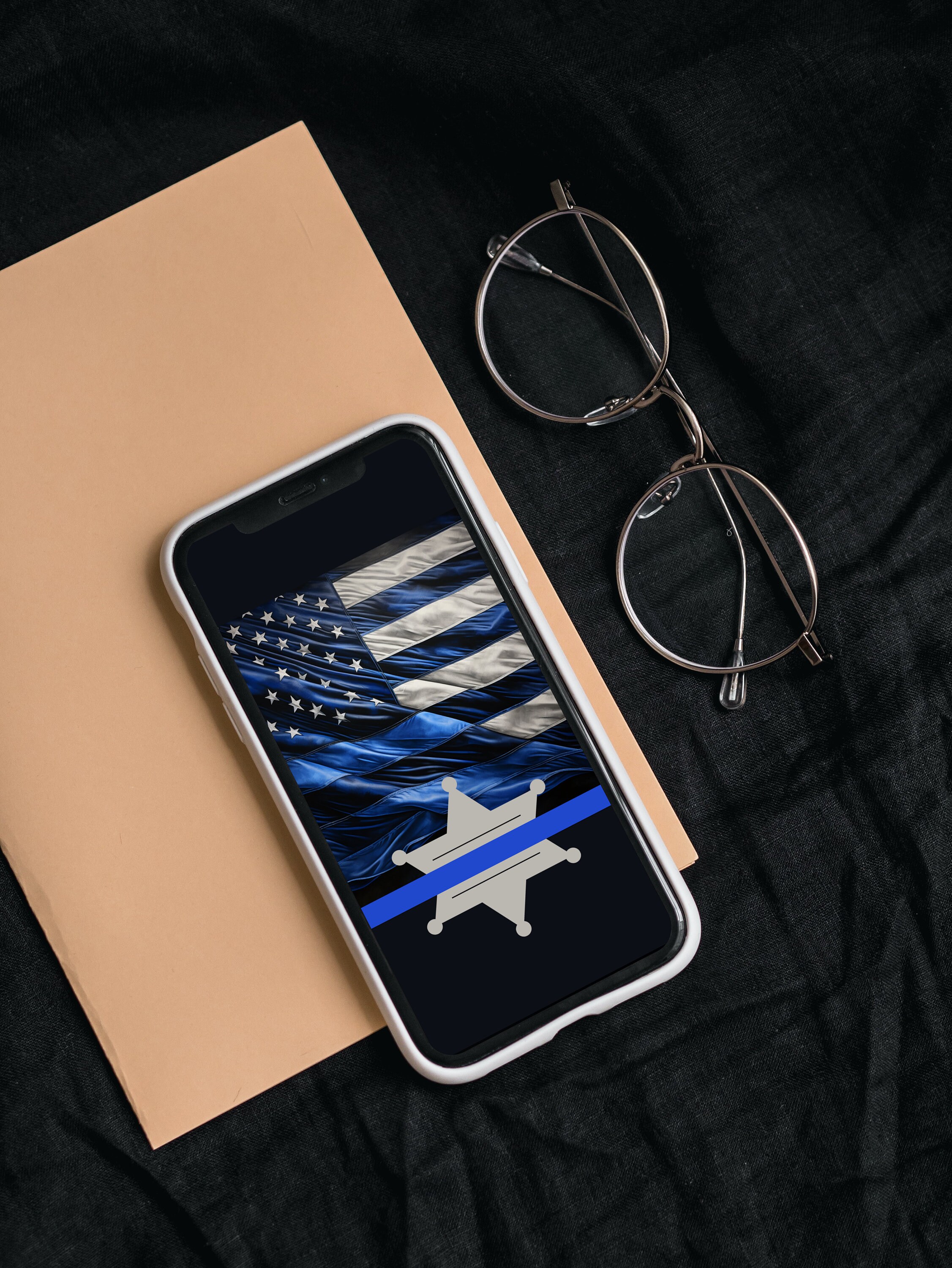 Thin Blue Line American Flag Phone Wallpaper, Police Sheriff Lockscreen ...