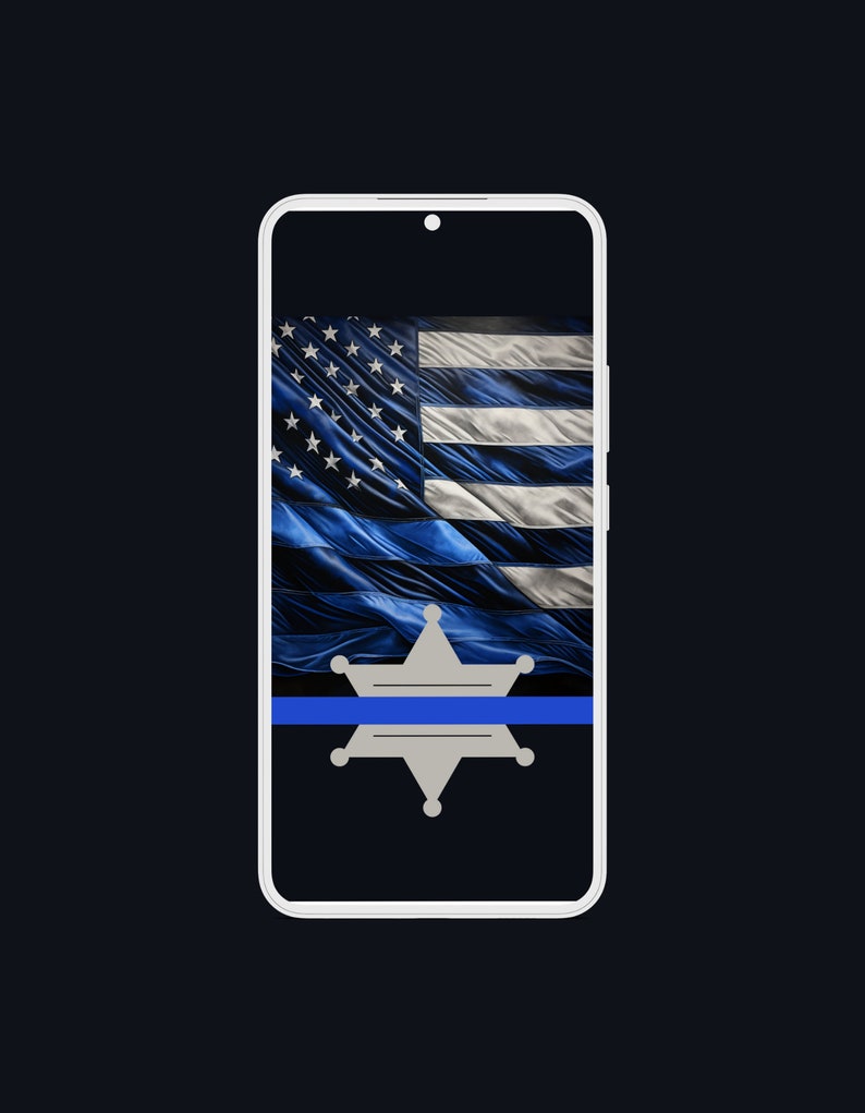 Thin Blue Line American Flag Phone Wallpaper, Police Sheriff Lockscreen ...
