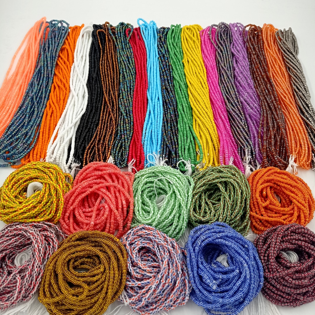 SINGLE COLOR Waist Beads,single Color Tie-on Waist Beads,african Waist ...