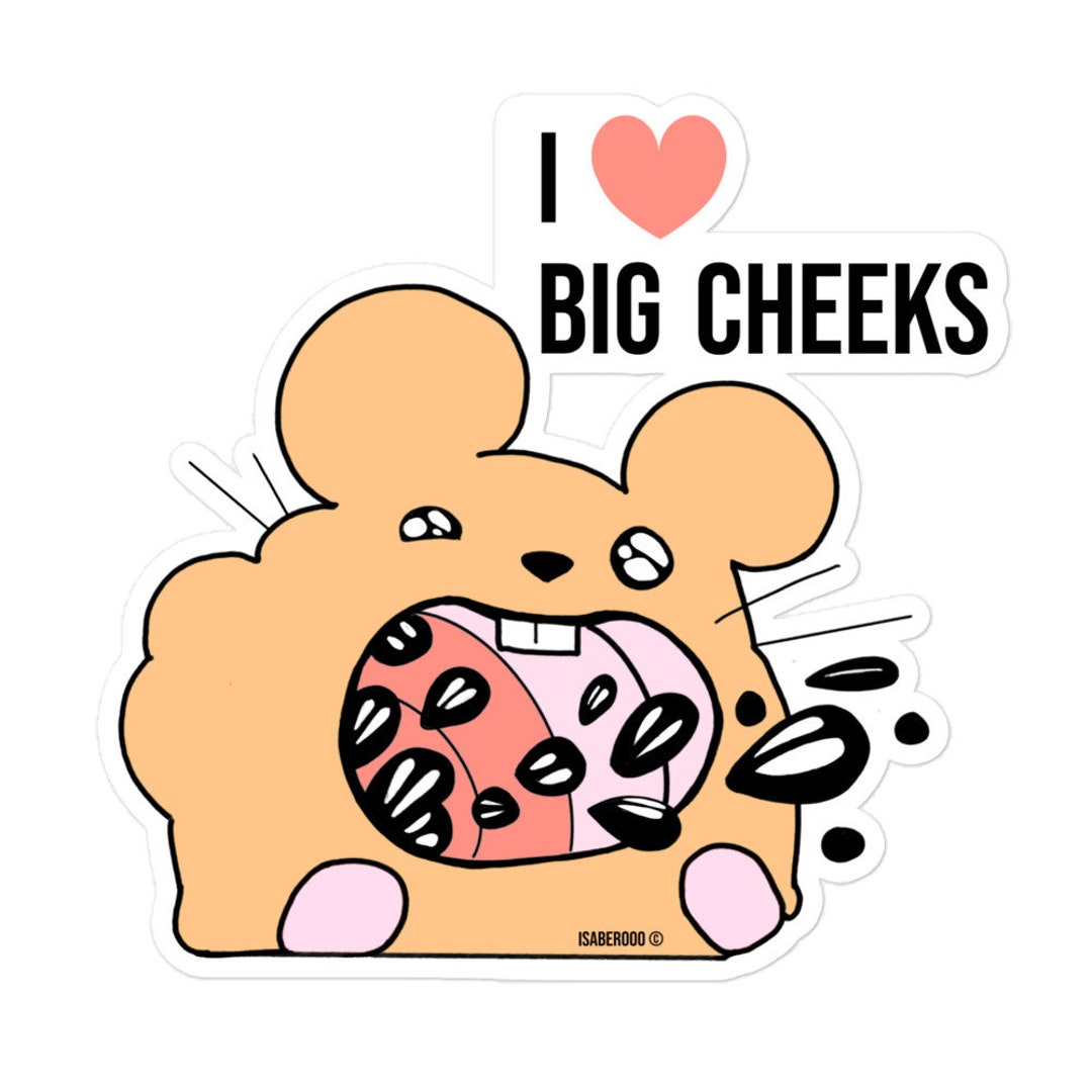 Big Cheeks Hamster Vinyl Sticker Decal / Gift for Hamster Moms, Rodent ...