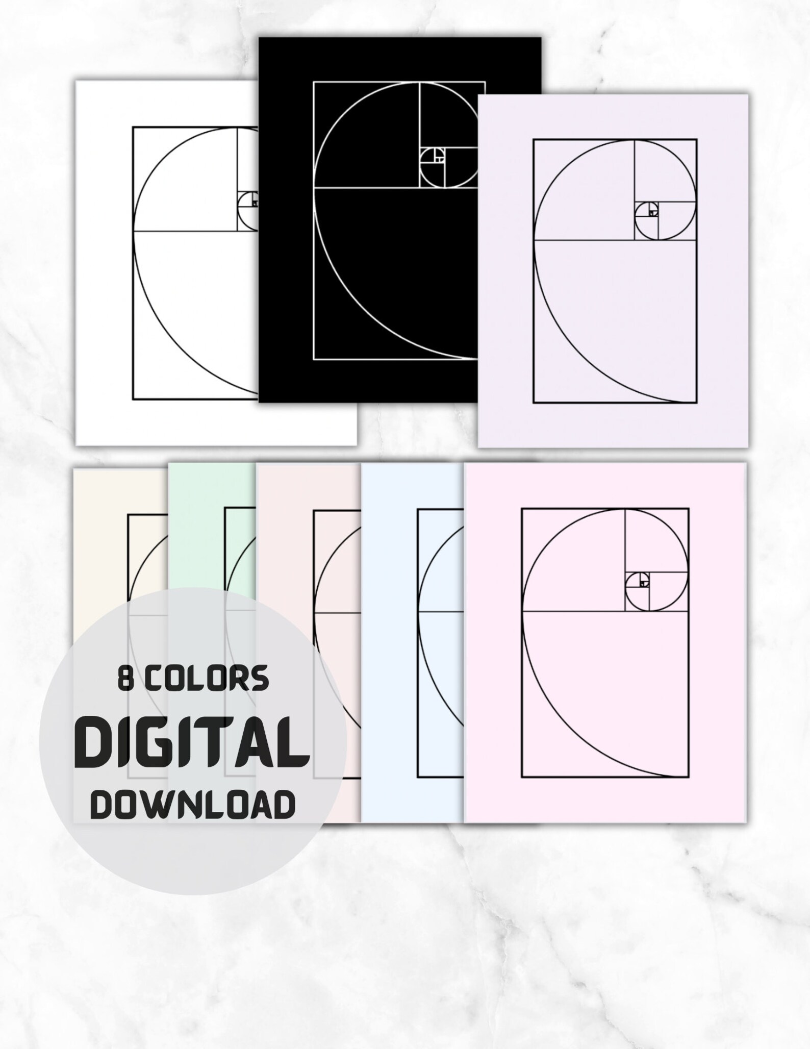 Fibonacci Spiral | Golden Ratio | Fibonacci Sequence | Mathematics | Math Minimalism | Digital ...