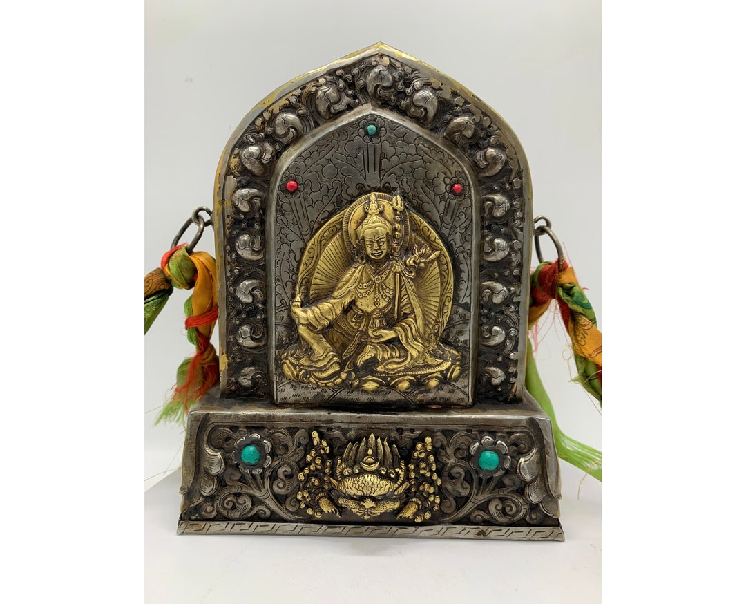 Guru Rinpoche Big Size Ghau Box. Tibetan Antique Handcrafted Ghau Made ...