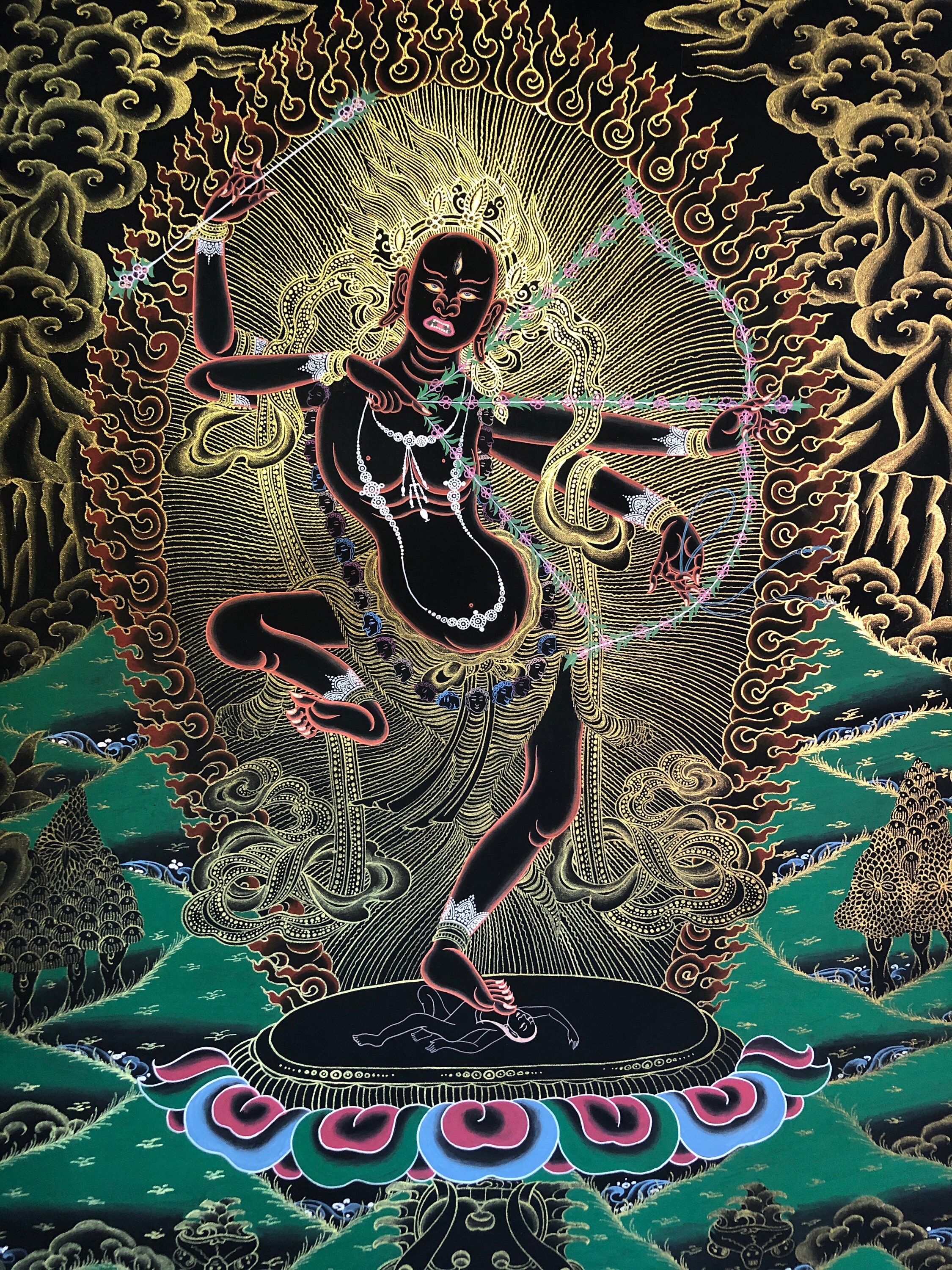 69x54 Cm, Fine Quality Kurukulle Thangka Painting. Tibetan Thangka ...