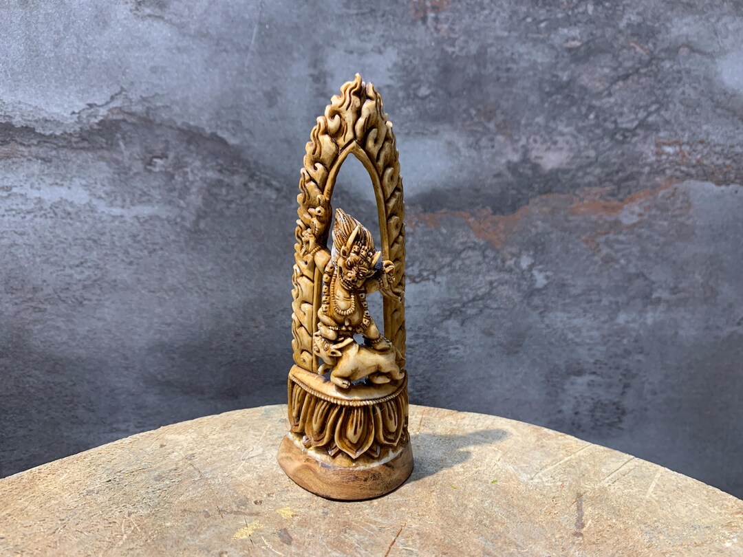 Bone Yamantaka Statue. Chogyal Yamaraja on Buffalo Yab Yum. Dharma ...