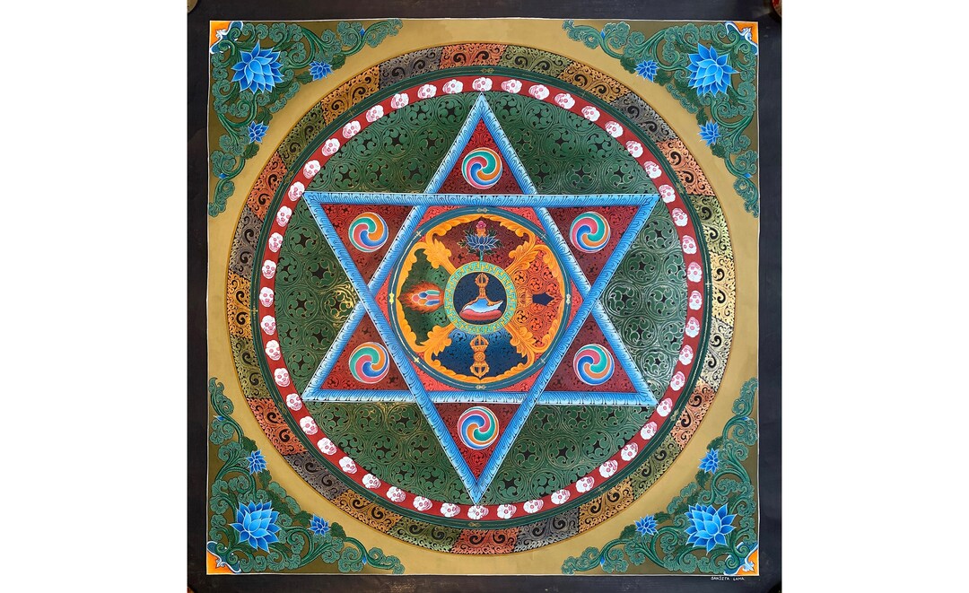 Best Quality Wisdom Dakini Mandala Thangka. Hand Painted Genuine Dakini ...